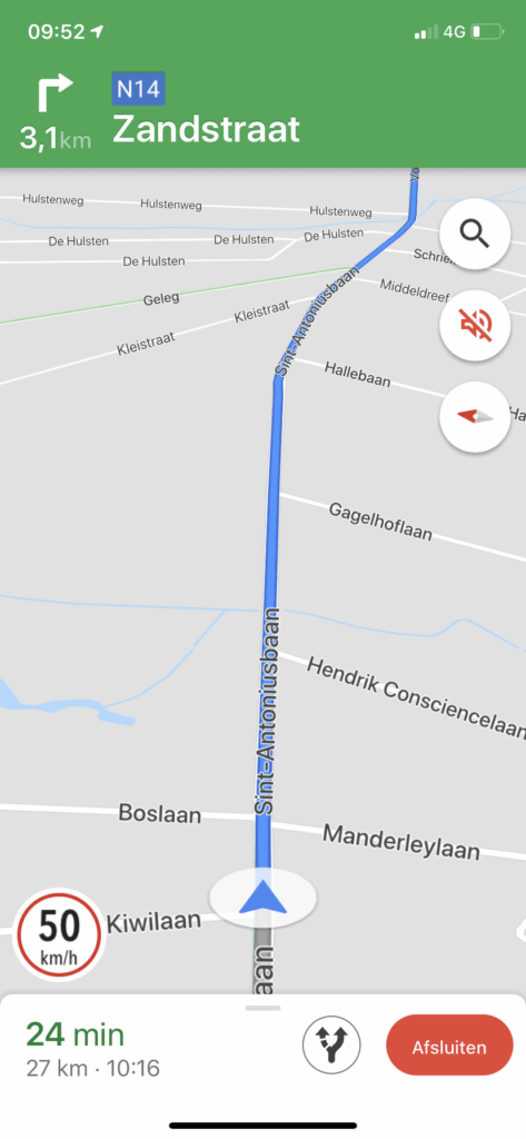 Google Maps toont ook maximumsnelheden in België