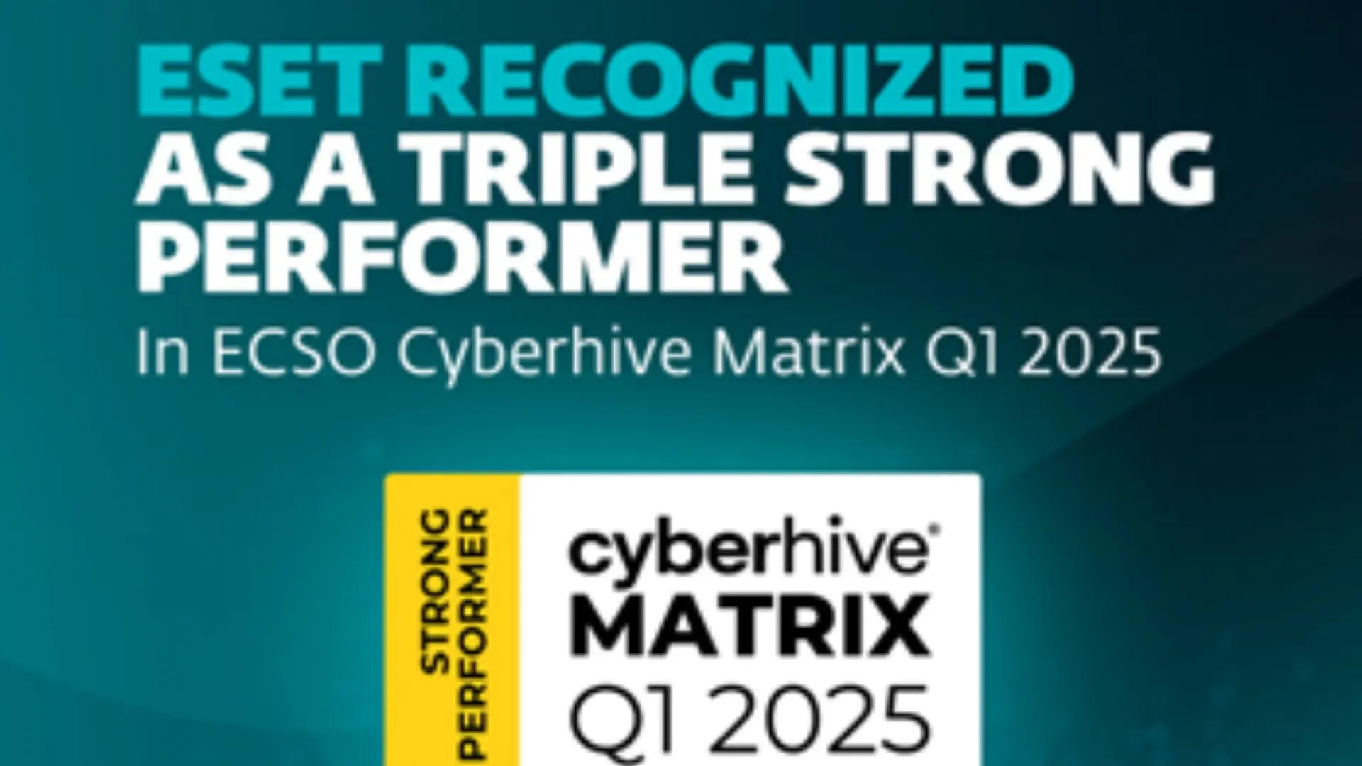 ESET erkend als drievoudige Strong Performer in de ECSO Cyberhive ...